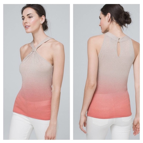 White House Black Market | Tops | Whbm Shimmerombre Halter Top | Poshmark